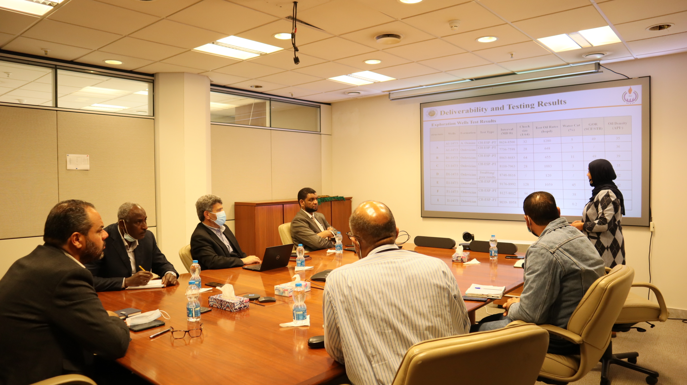 The Chairman and the members of the Management Committee discussing the ...