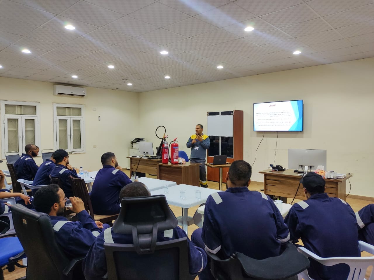 Firefighting team of the Awainat office successfully completed the ...