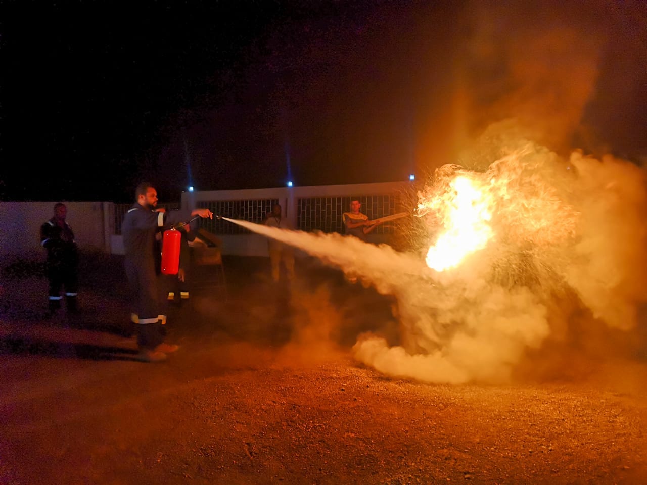 Firefighting team of the Awainat office successfully completed the ...