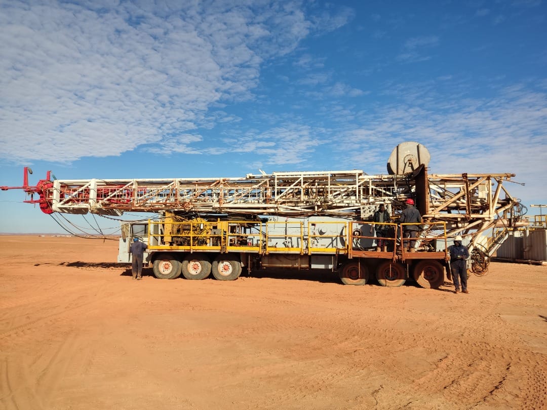 Transferring the rig from the Erawin field to the Atshan concession, in ...